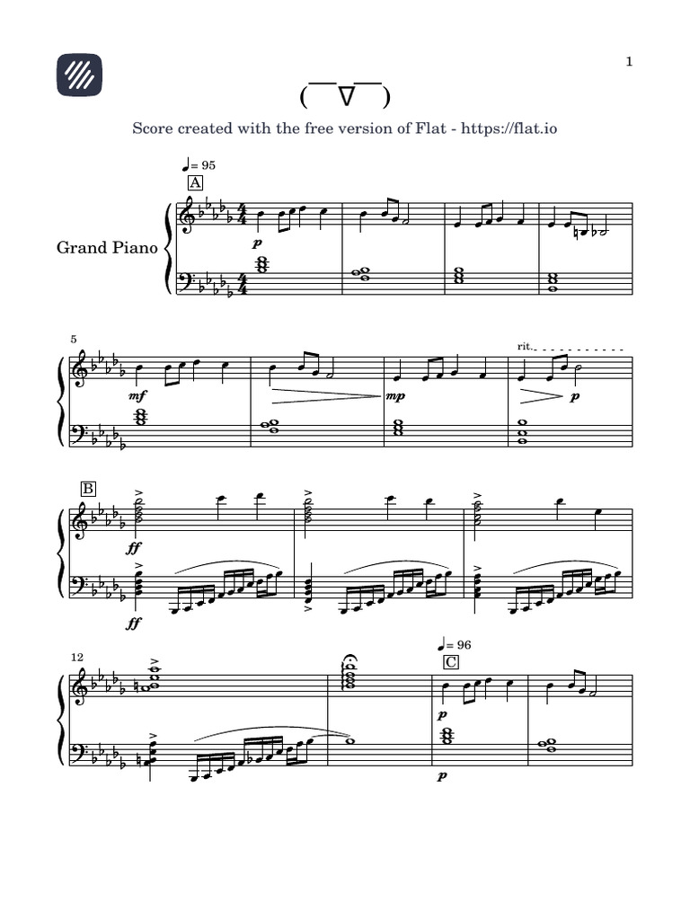 Grand Piano Sheet Music Score | PDF