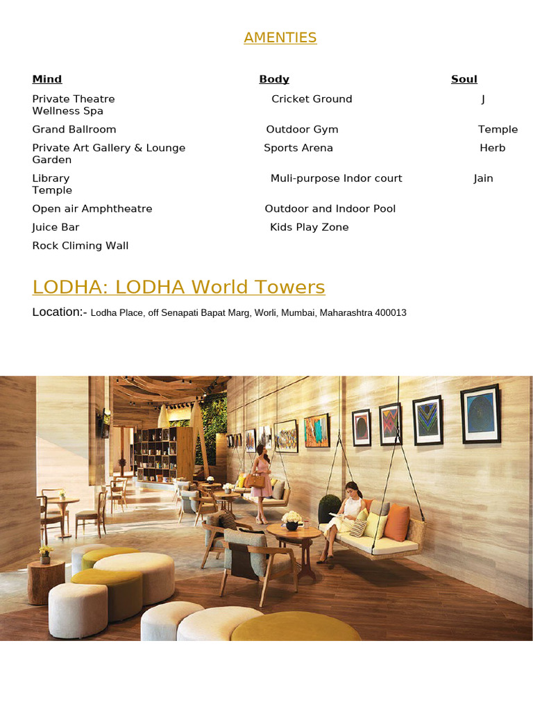Amenties Of Luxury Projects Pdf