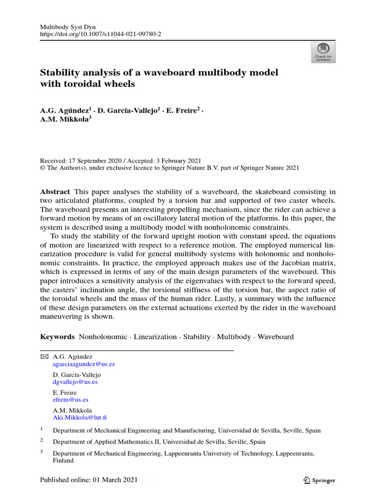 31 - Stability analysis of a waveboard multibody model with toroidal ...