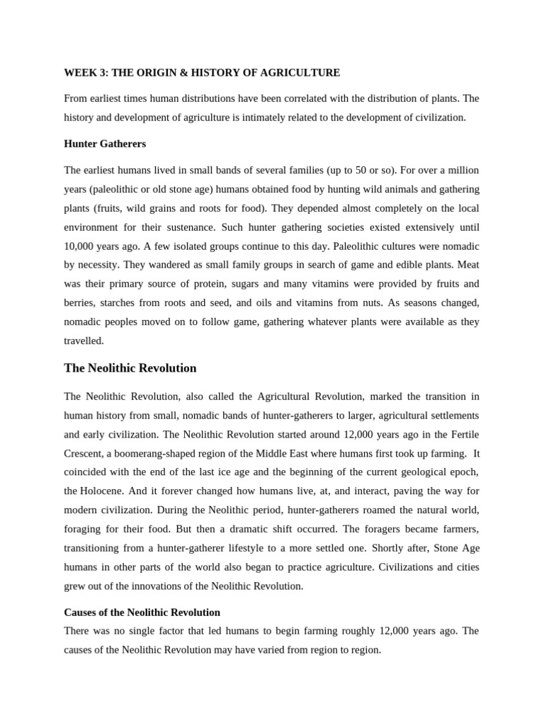 Week 3-Origin and Evolution of Agriculture | PDF | Agriculture | Green ...