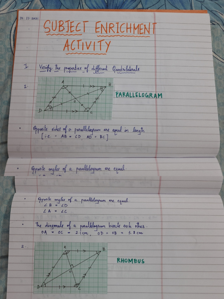 Subject Enrichment Activity - Maths Class 9TH | PDF