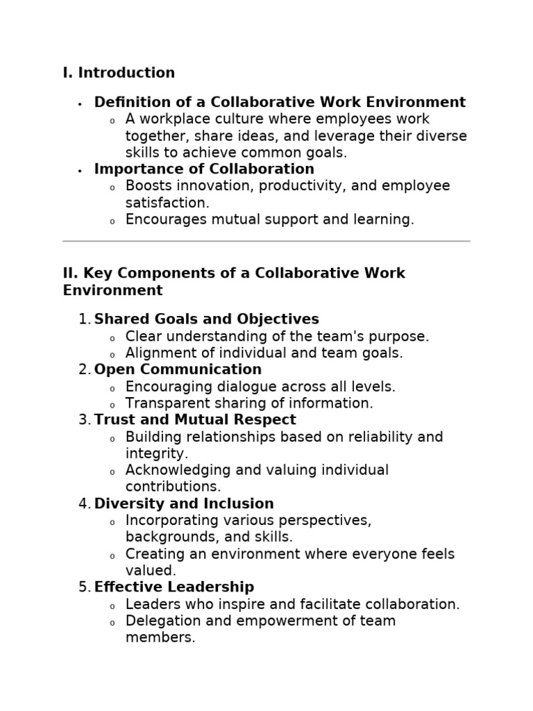 Collaborative Work Environment | PDF | Social Psychology ...