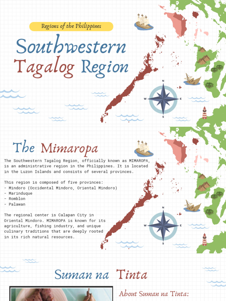 Regions of The Philippines Southwestern Tagalog Mimaropa Region Educational Presentation in Blue ...
