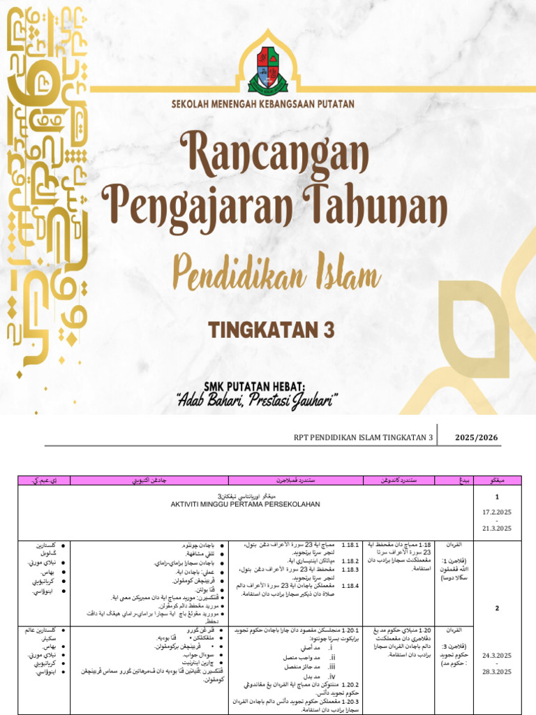 RPT Pi 2025 Tingkatan 3 | PDF