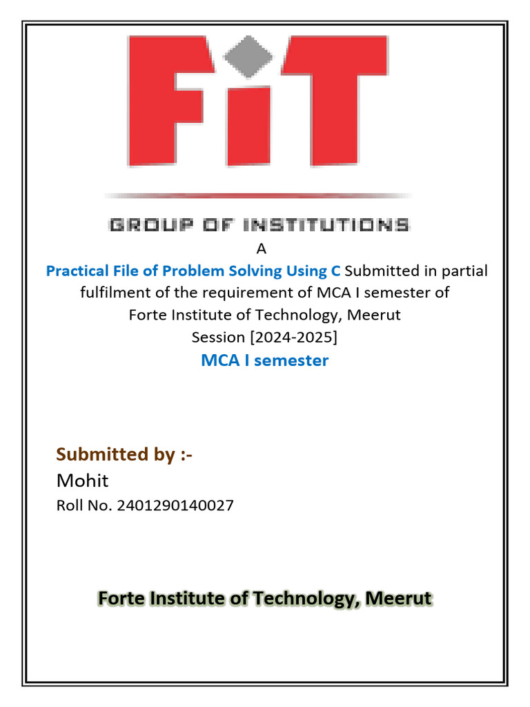 C Front Page MCA | PDF