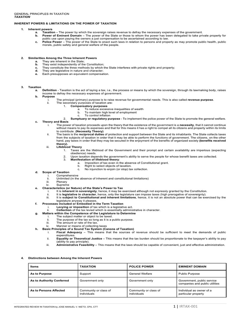 Tax Handouts 1 15 | PDF | Taxes | Indirect Tax