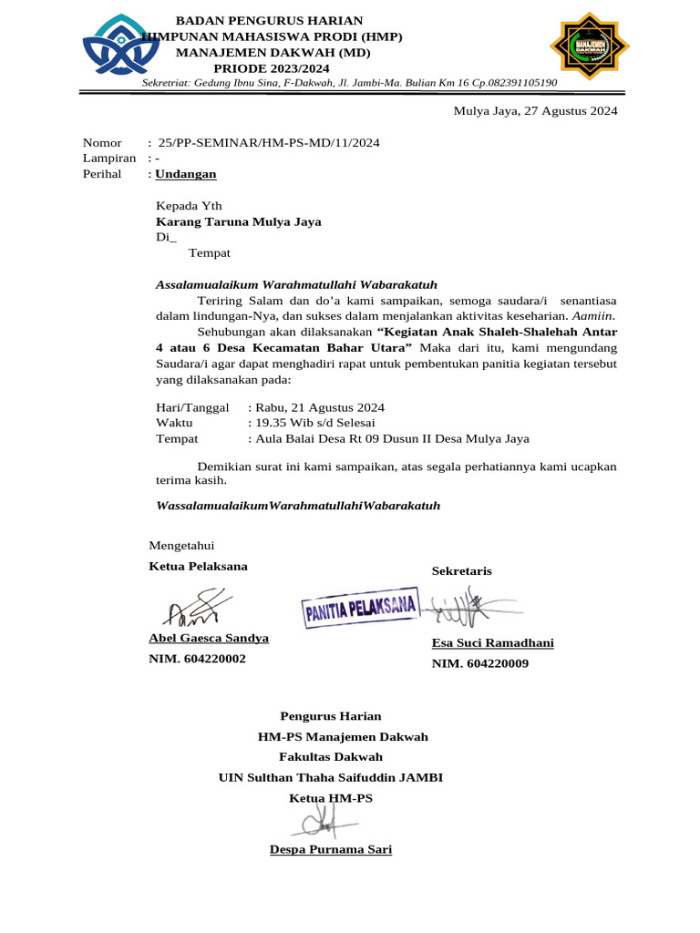 Undangan Dekan | PDF