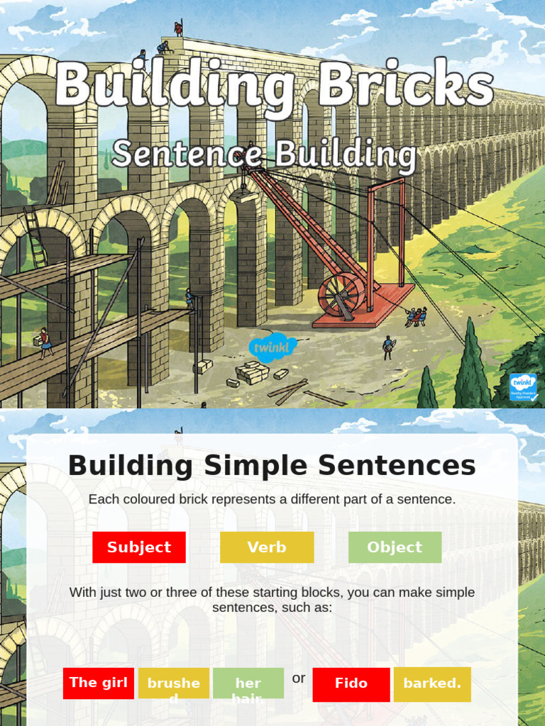 t2 e 4328 Ks2 Building Bricks Sentence Building Activity Powerpoint ...
