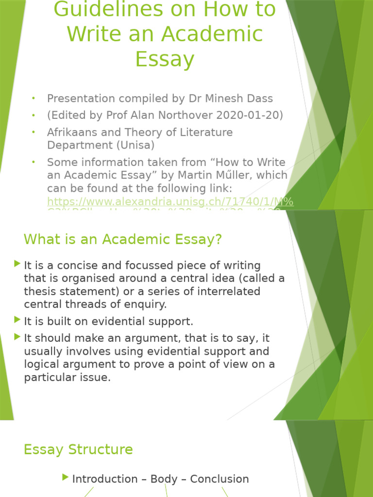 Guidelines On How To Write An Academic Essay | PDF | Essays | Theory