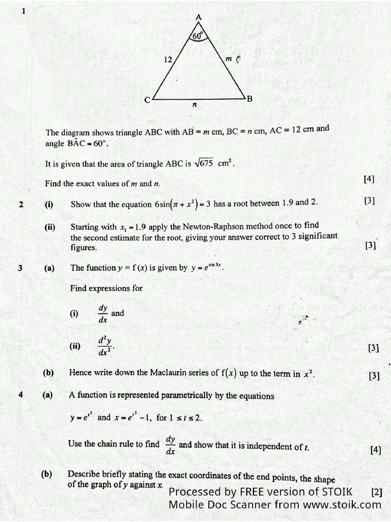 N 2012 P1 Maths | PDF