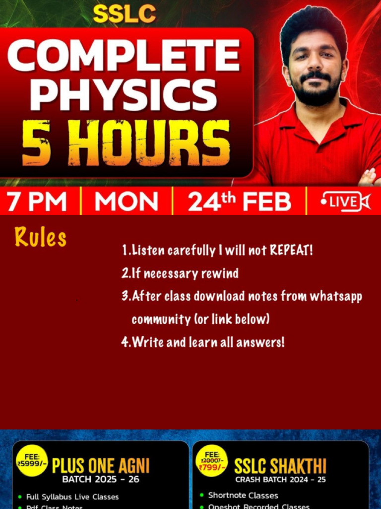 SSLC Physics 5 Hrs Live Notes | PDF