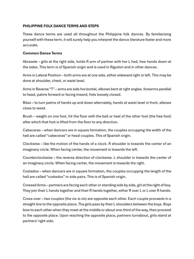 Common-Dance-Terms | PDF | Foot | Dances