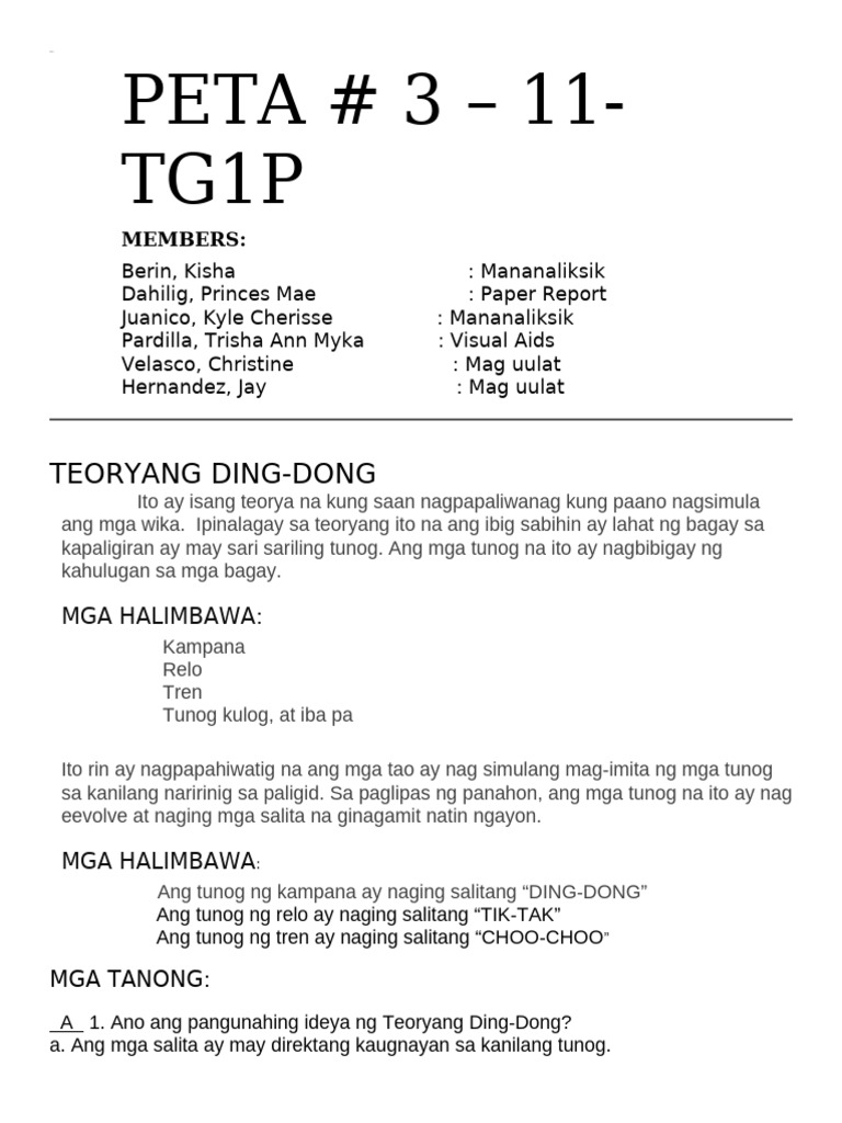 Teoryang Ding Dong | PDF
