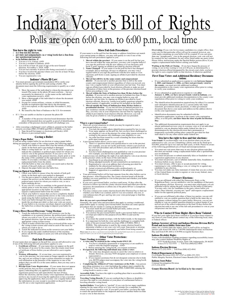 2024 Voters Bill of Rights ENGLISH July 2024 Revision PDF | PDF ...