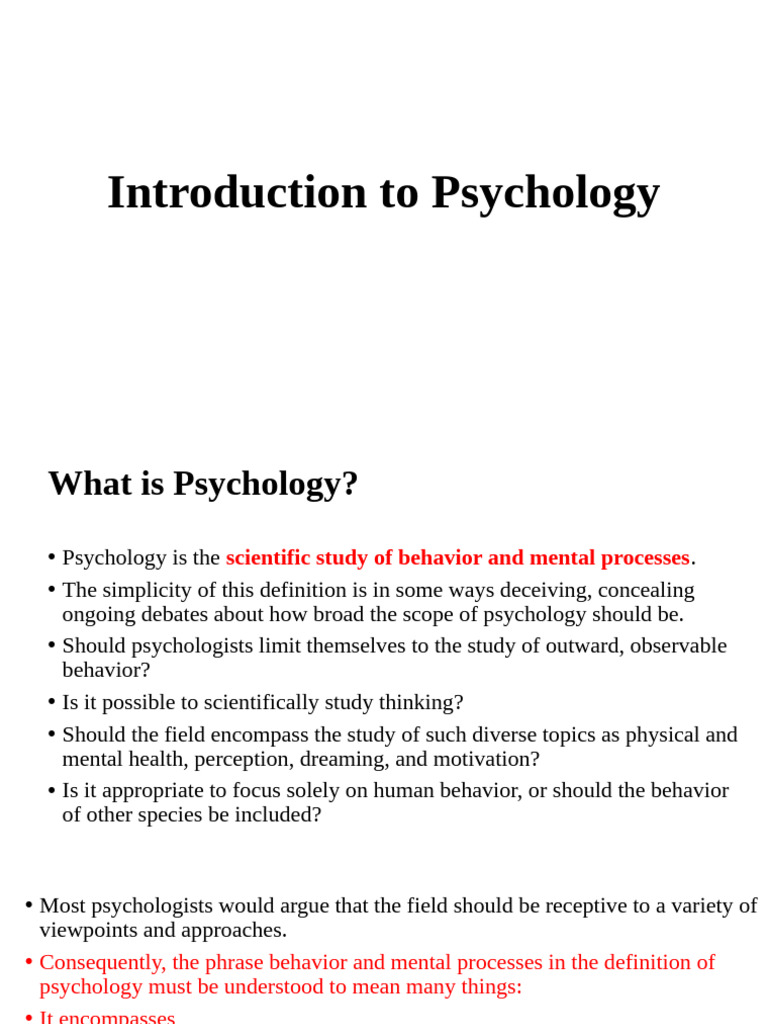 Introduction To Psychology Week 1 | PDF | Psychology | Psychotherapy