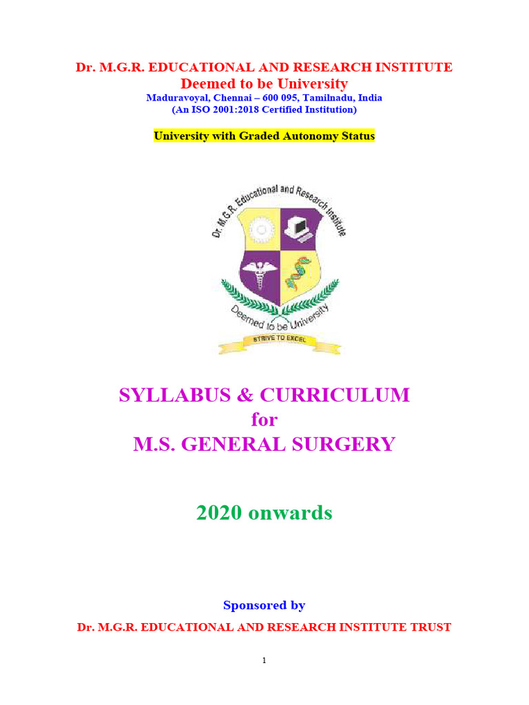 M.S. General Surgery 2020 | PDF | Surgery | Medicine