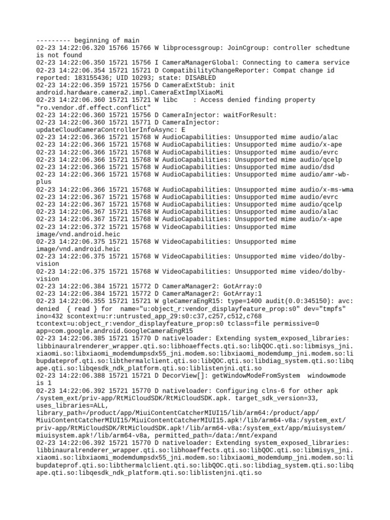 Log Cat 1740297126302 | PDF | Software | Computing