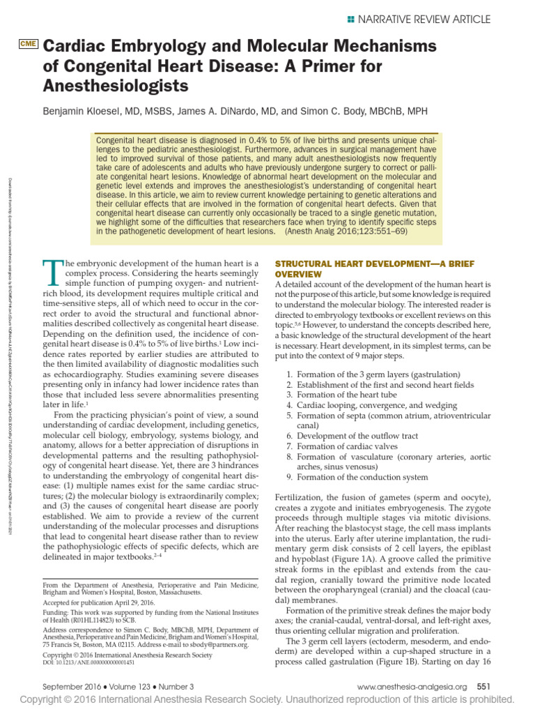 Cardiac Embryology and Molecular Mechanisms Of.6 | PDF | Heart Valve ...