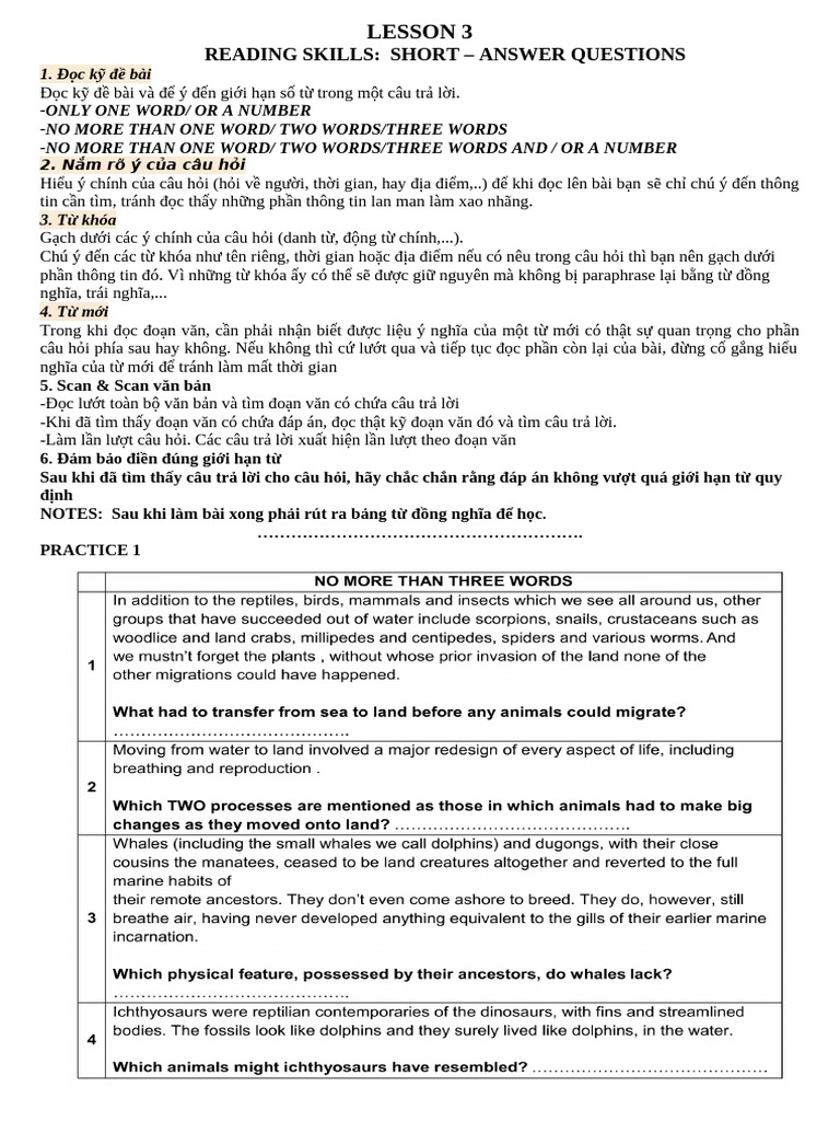 Lesson 3 - Reading - Hs | PDF