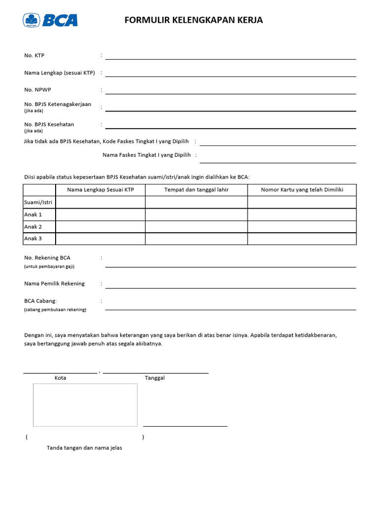 Formulir Kelengkapan Magang (Fillable Form) | PDF