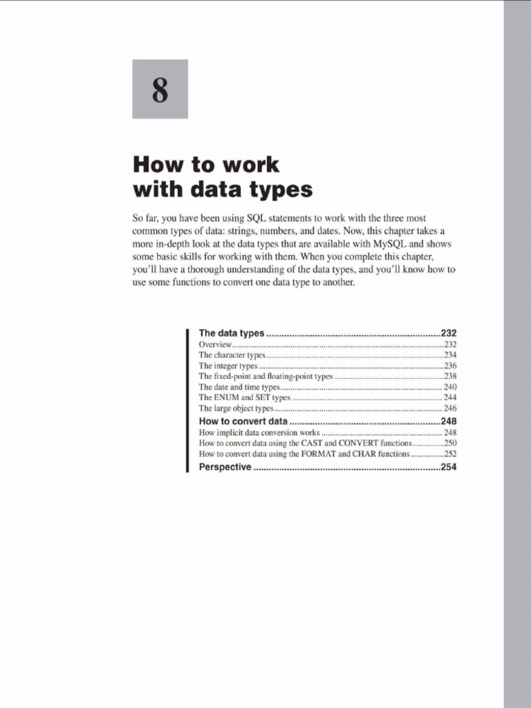 MySQL Data Types Guide | PDF | Integer (Computer Science) | Data Type