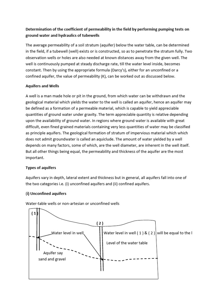 11.determination of The Coefficient of Permeability in The Field by ...