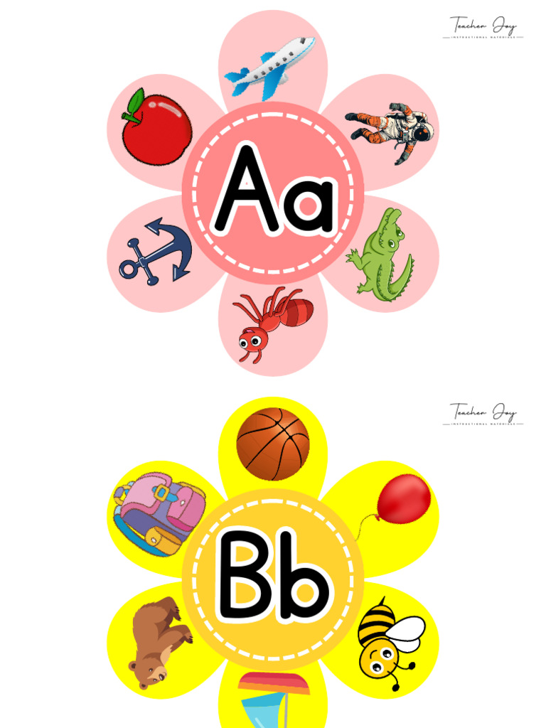 Colored Alphabet Flowers | PDF