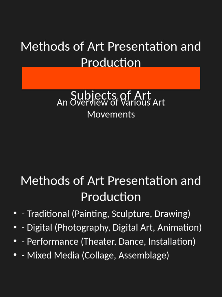 Art Presentation Methods & Movements | PDF