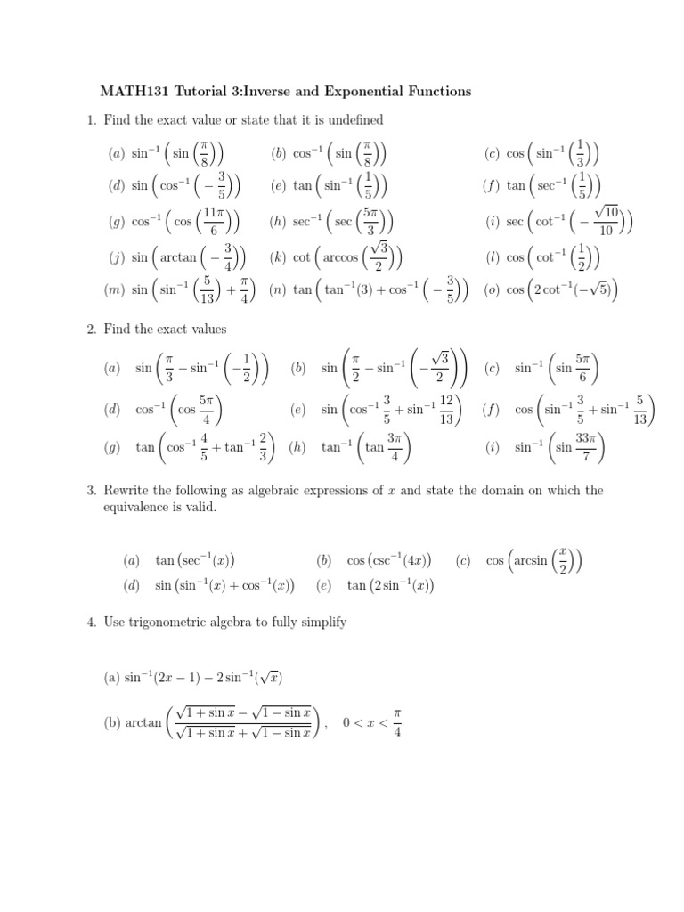 MATH131 Tutorial 3 2025 | PDF | Complex Analysis | Triangle Geometry