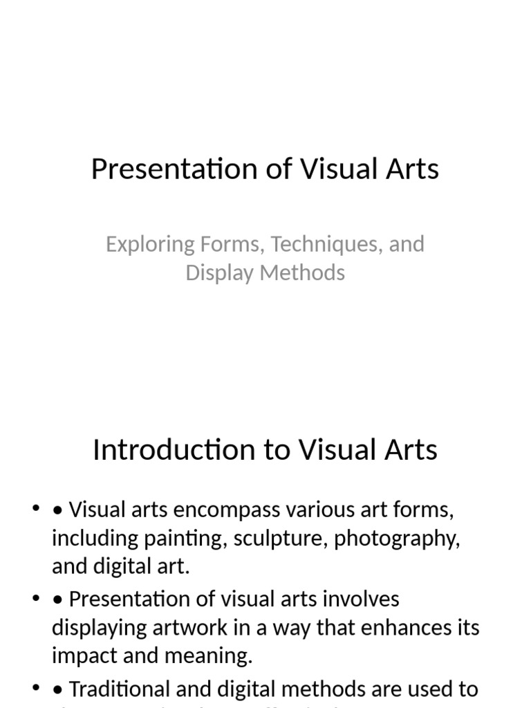 Visual Arts: Forms and Presentation | PDF