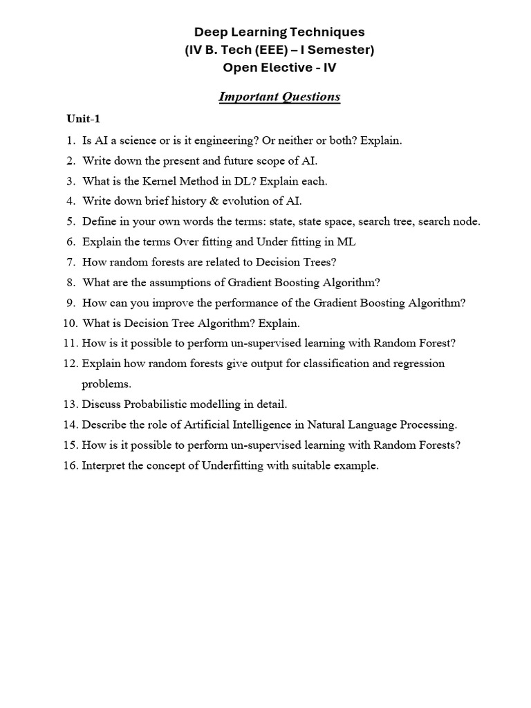 Key Questions on Deep Learning Techniques | PDF | Deep Learning ...