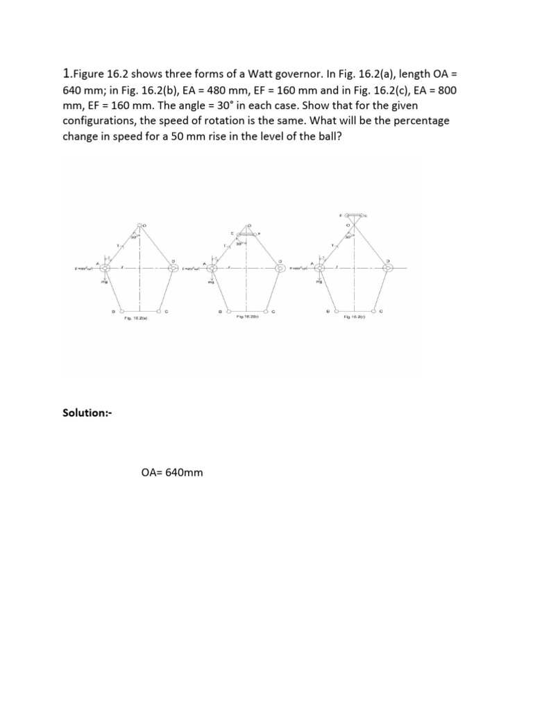 Watt Governor Speed Analysis and Changes | PDF