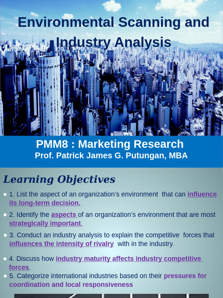 Environmental Scanning and Industry Analysis | PDF | Swot Analysis ...