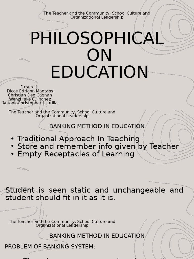 Banking Method in Education Analysis | PDF | Liberal Arts Education ...