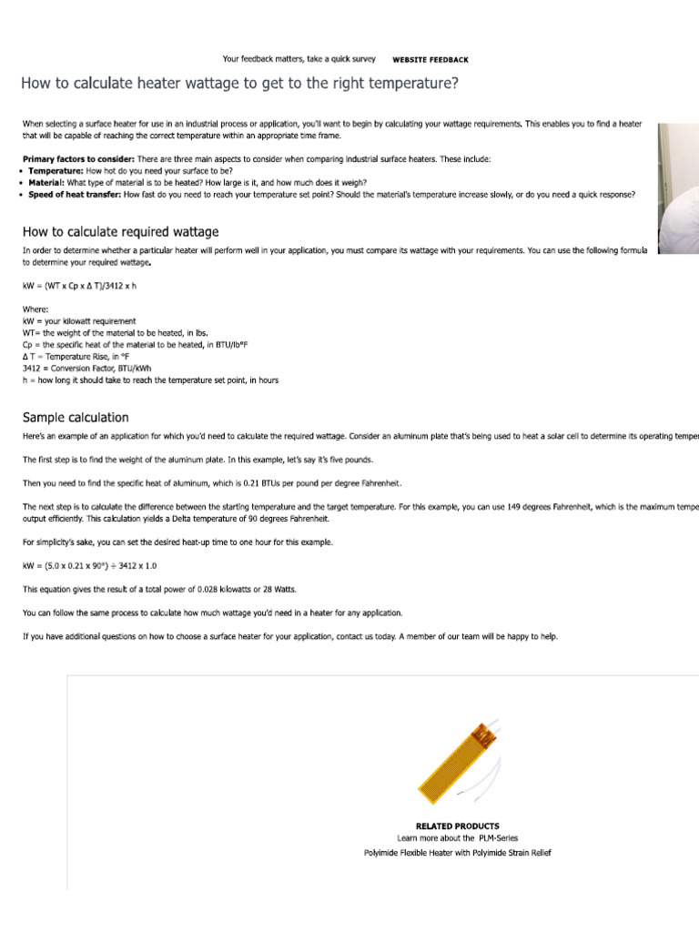 Heating Calculations | PDF