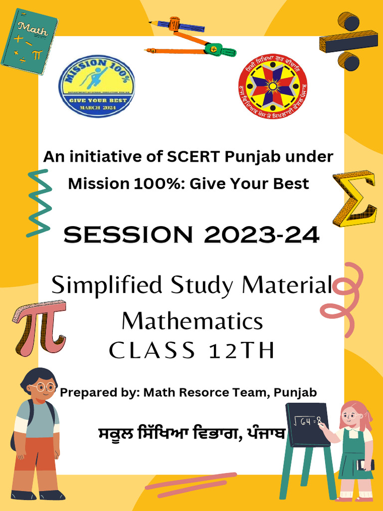 Class 12th Math Simplified 2023-24 | PDF | Sphere | Area