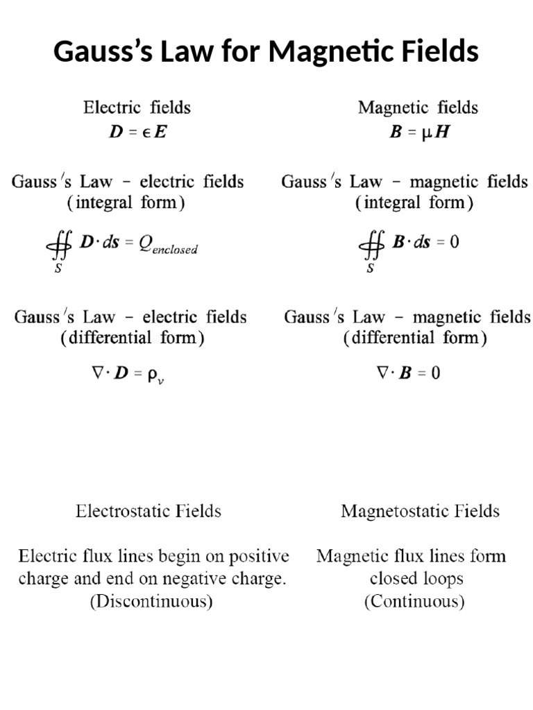 6_2 Gauss’s Law for Magnetic Fields (1) | PDF