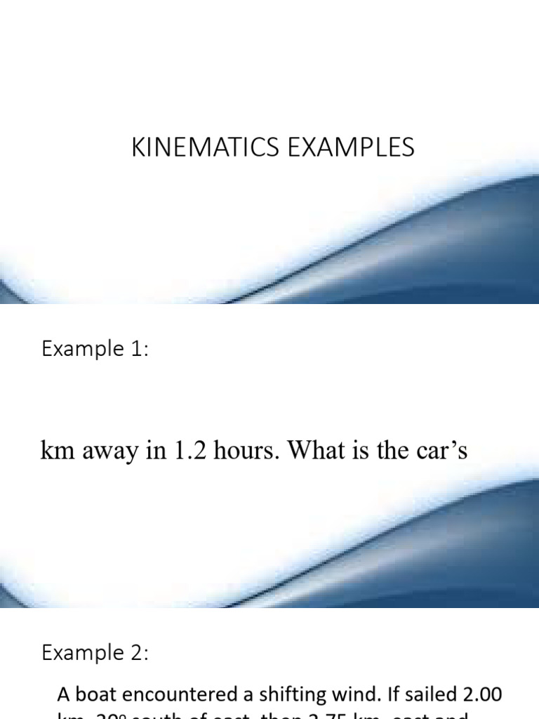 KINEMATICS EXAMPLES | PDF