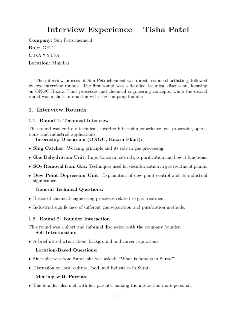 Interview_Experience_Tisha_Patel | PDF Interview_Experience_Tisha_Patel | PDF