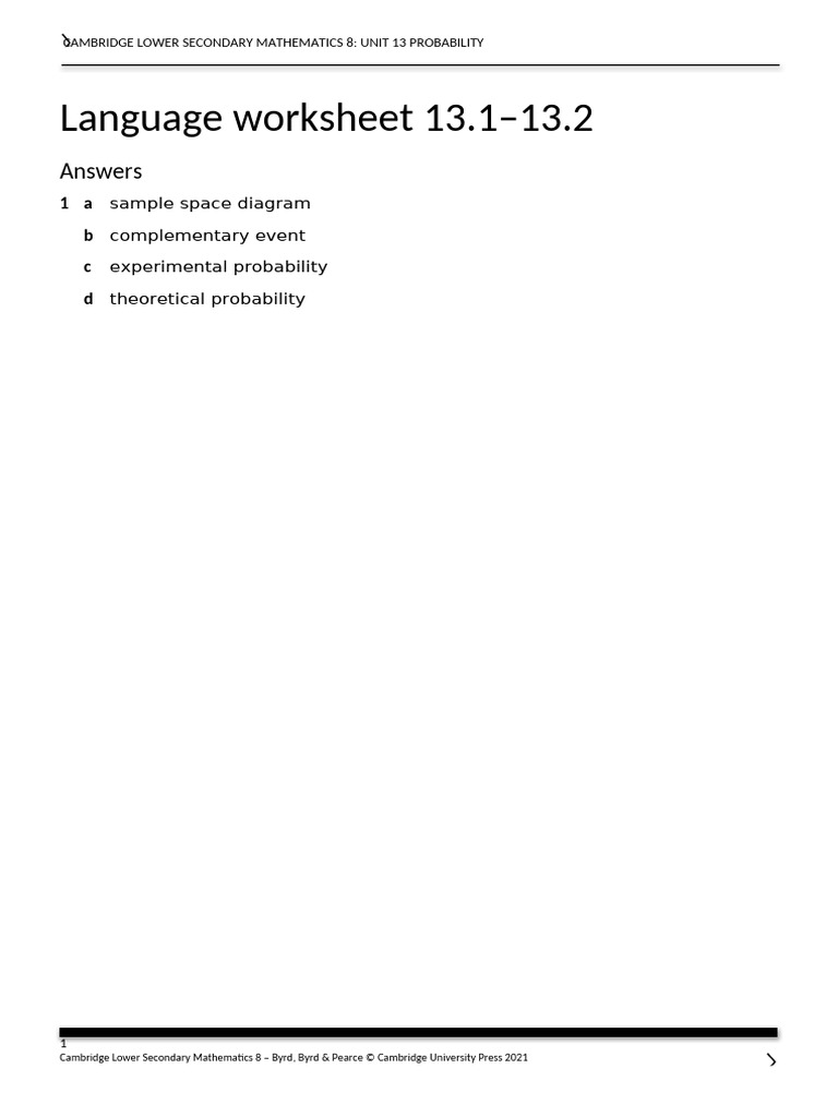 Probability Concepts in Unit 13 | PDF