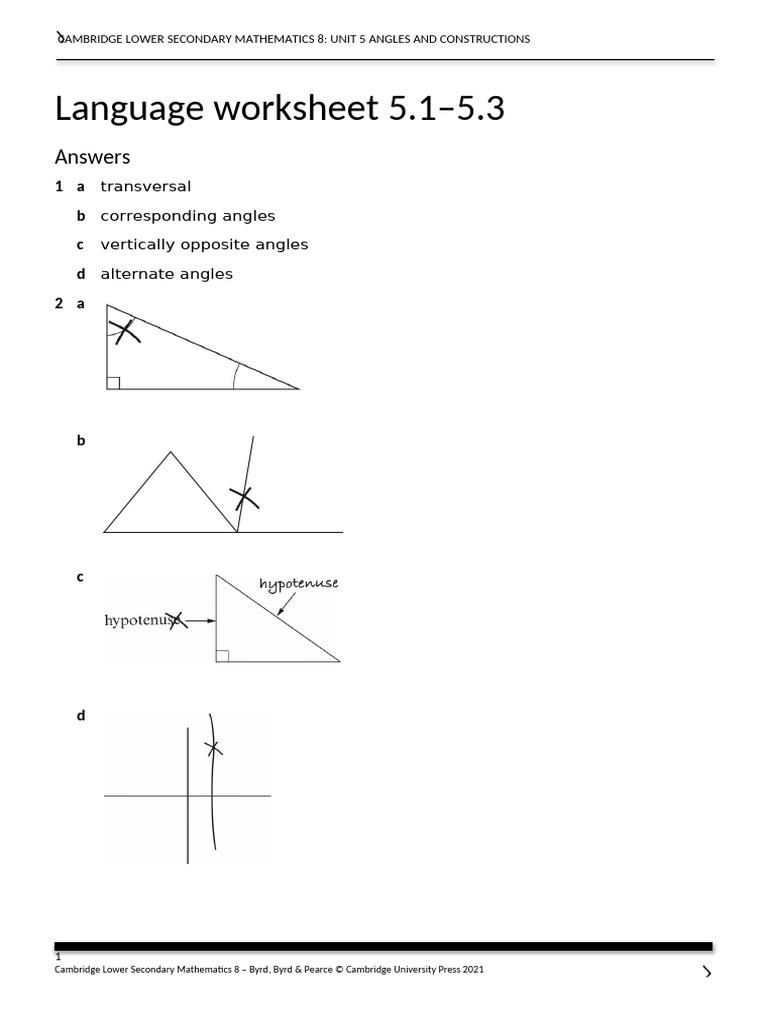 Unit 5 Worksheet 5.1-5.3 Answers | PDF