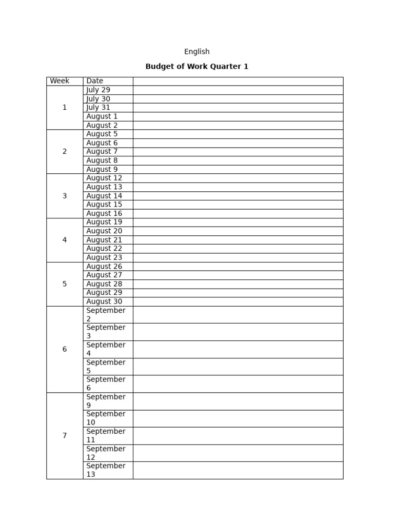 BOW English Q1 | PDF