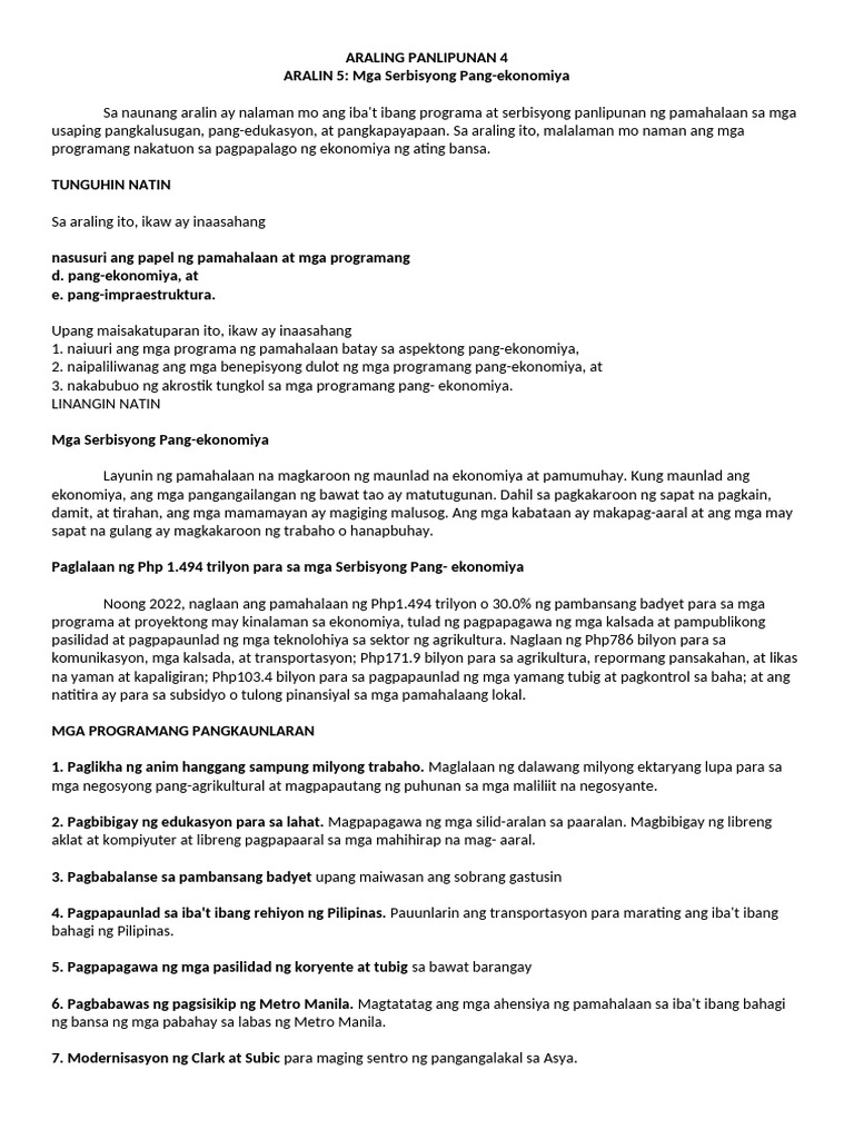 Araling Panlipunan 4 Kwater 3 Week 6 | PDF