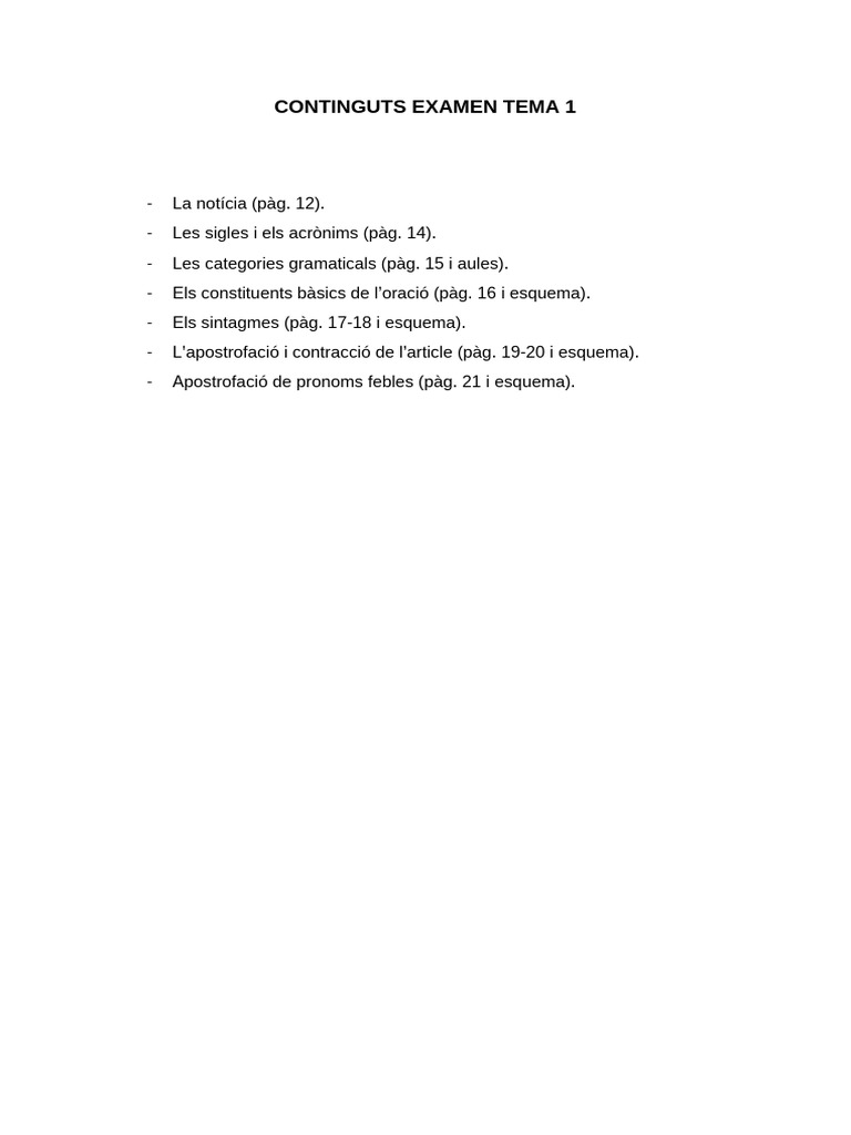 Continguts Examen Tema 1 | PDF