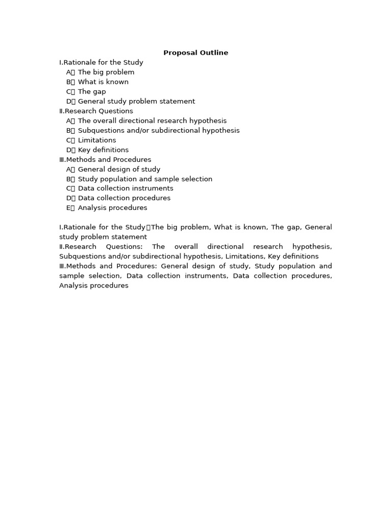 Proposal Outline Structure and Example | PDF