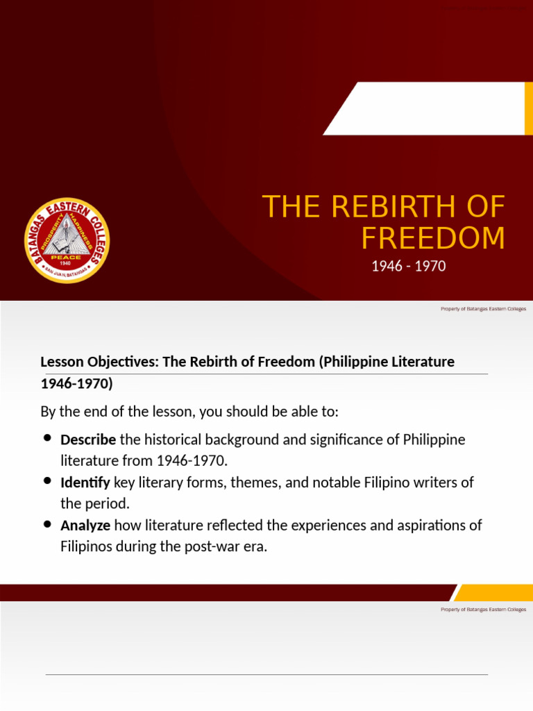 The Rebirth of Freedom 1 | PDF | Philippines