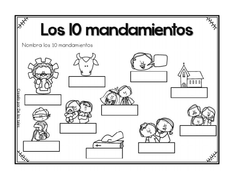Para Pintar y Escribir 10 Mandamientos | PDF