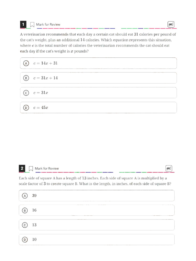 2024 03 Digital SAT Int C Math Module 1 | PDF