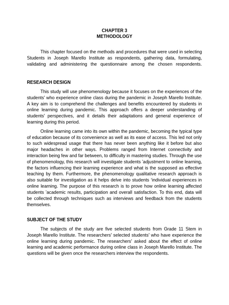PR1-CHAPTER-3 | PDF | Educational Technology | Questionnaire