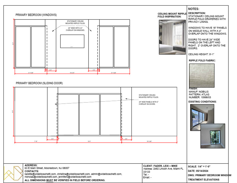 Window Treatment - Primary Bedroom Elevations - Fader | PDF